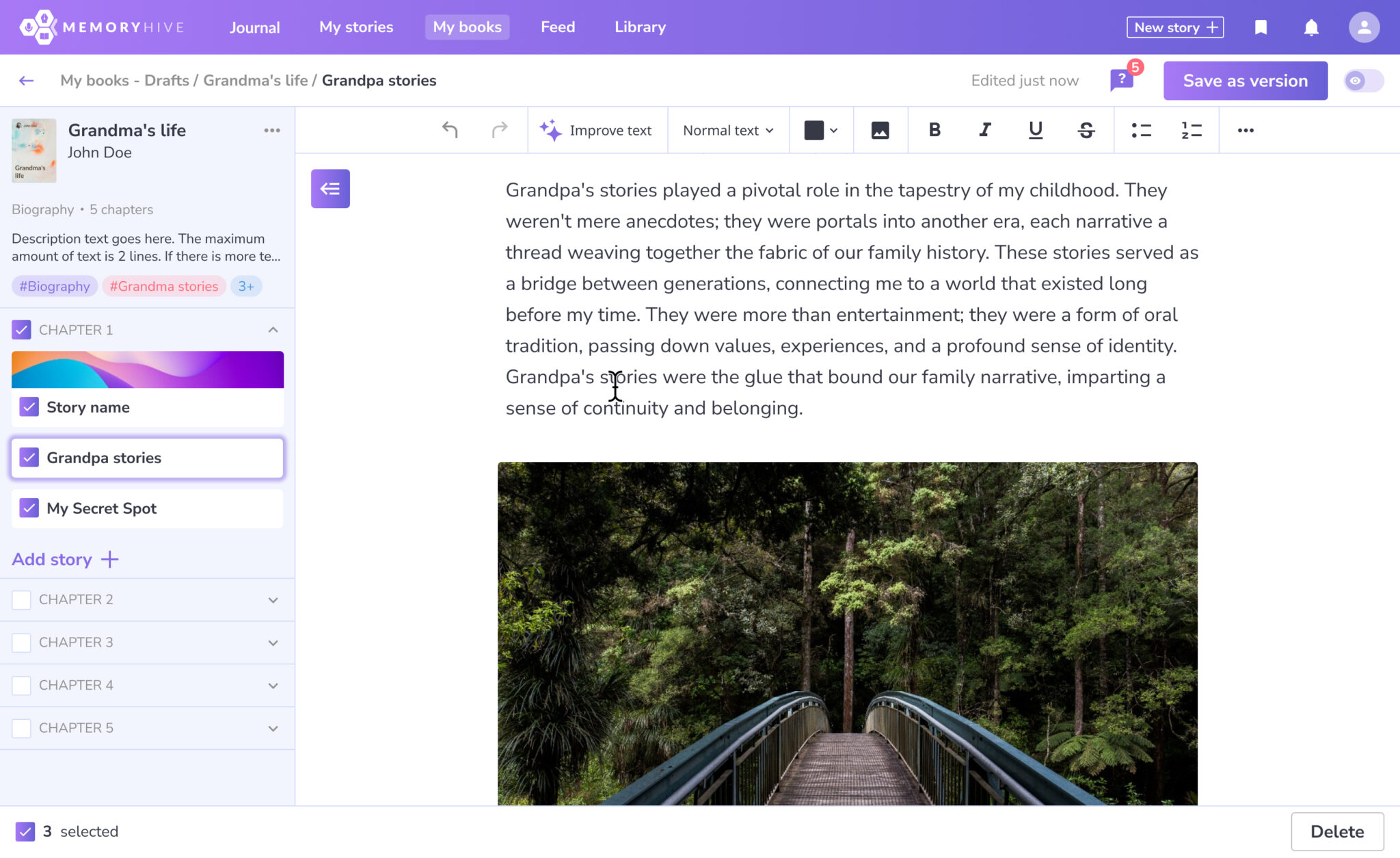 Write Your Story - Memory Hive
