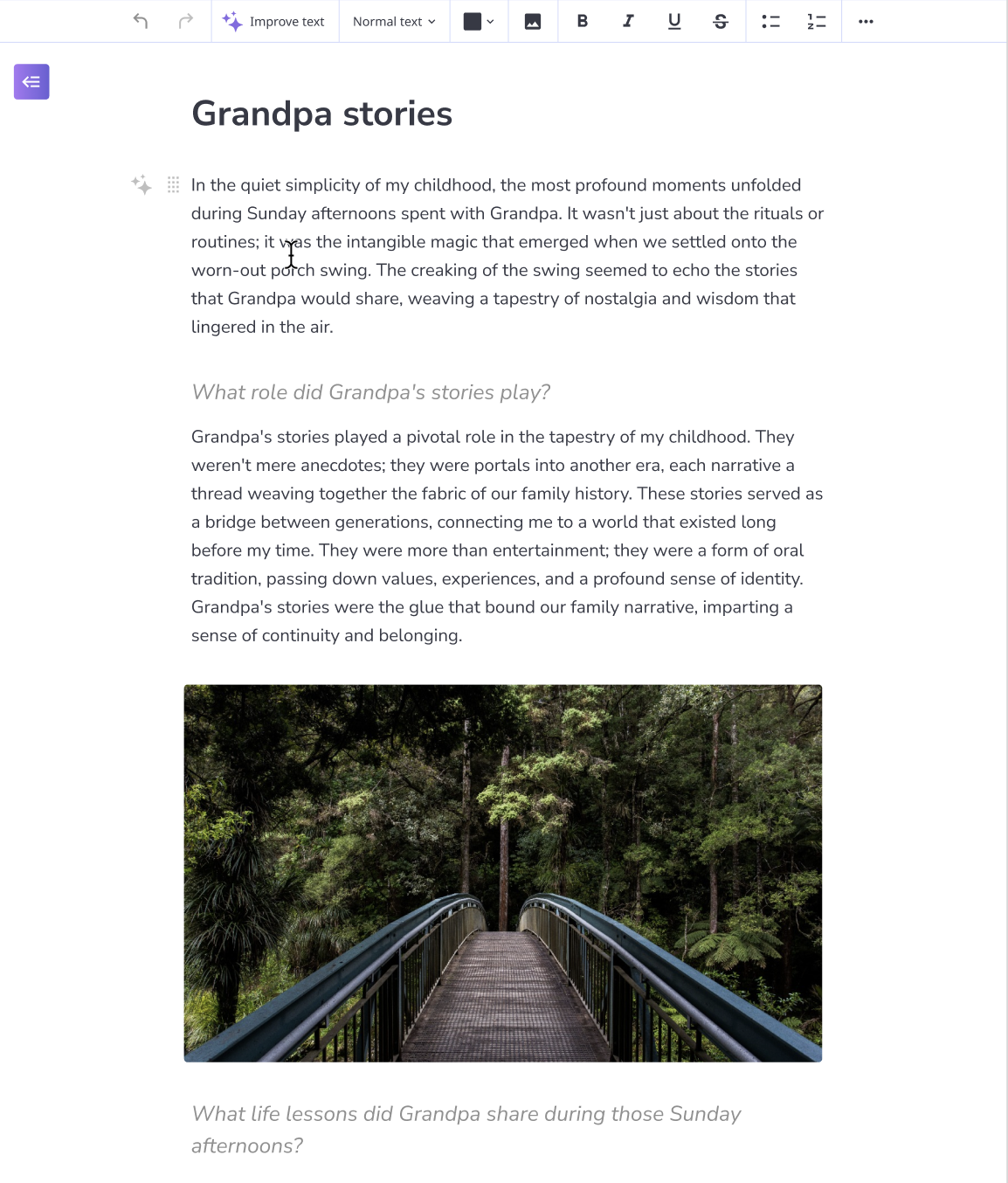 Text editor Guide - Memory Hive