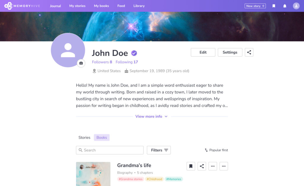 Features - Memory Hive